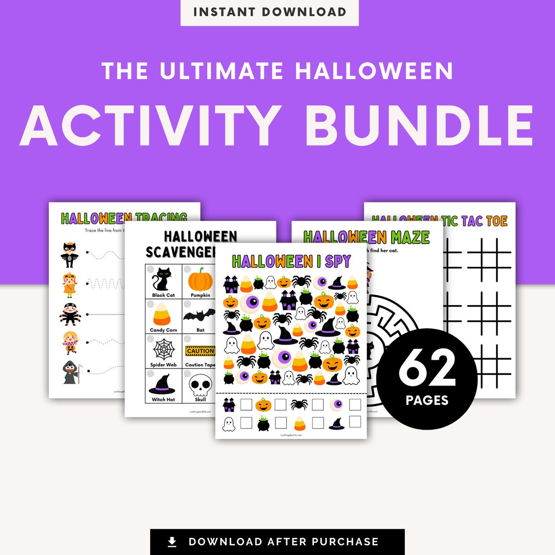 Halloween Activity Bundle for Kids, Halloween Activities, Kids Games ...