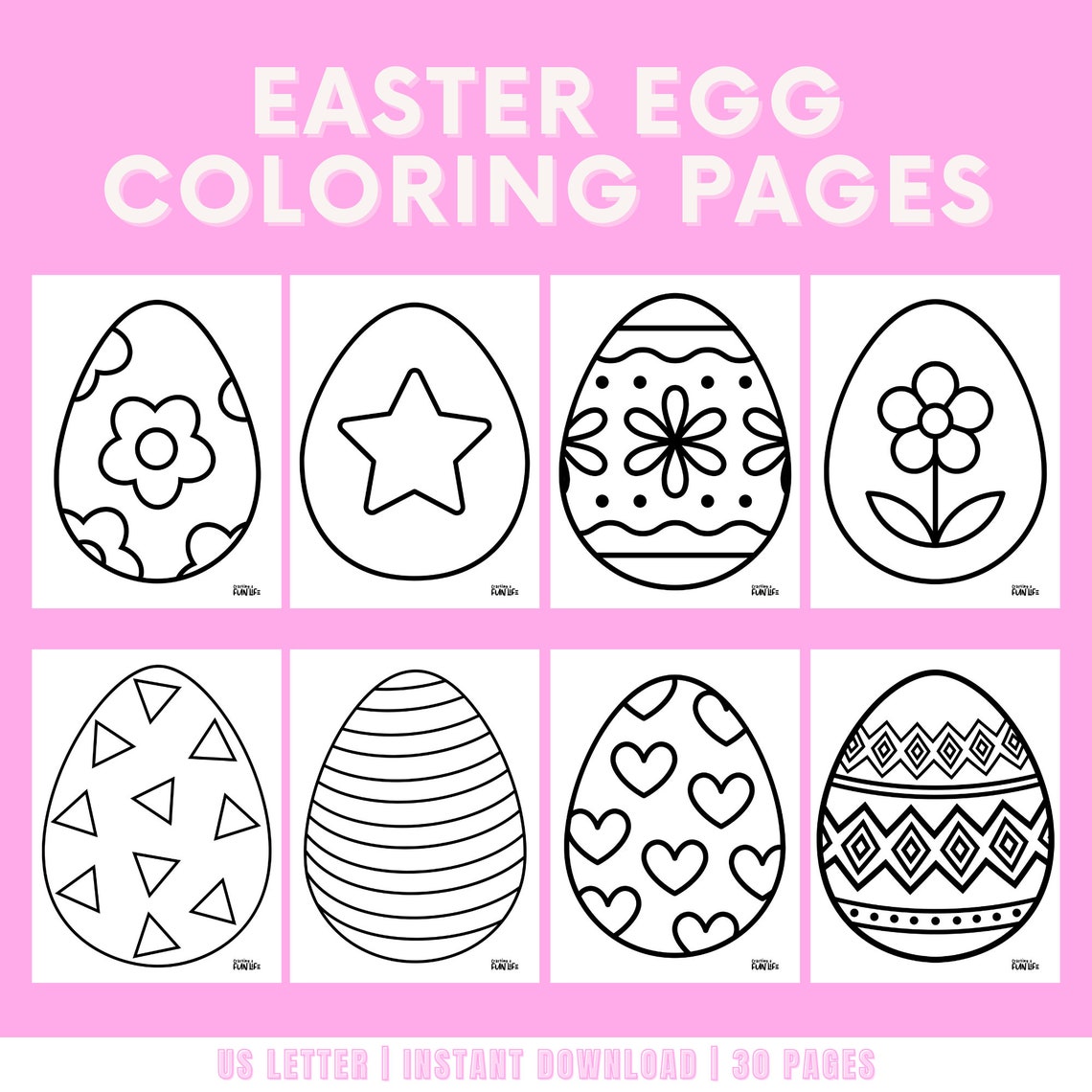 Easter Egg Coloring Pages for Kids, Easter Activity for Kids, Easter ...