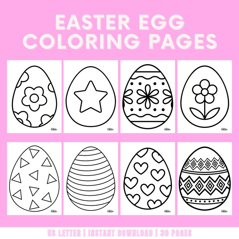 Easter Egg Coloring Pages for Kids, Easter Activity for Kids, Easter ...