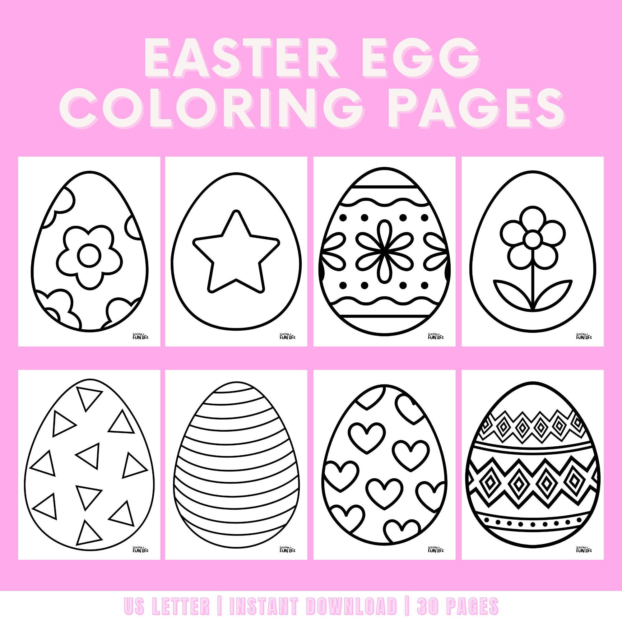 Easter Egg Coloring Pages for Kids, Easter Activity for Kids, Easter ...