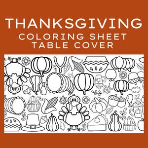 Thanksgiving Kids' Coloring Table Cover: Printable Activity Sheet (PDF ...