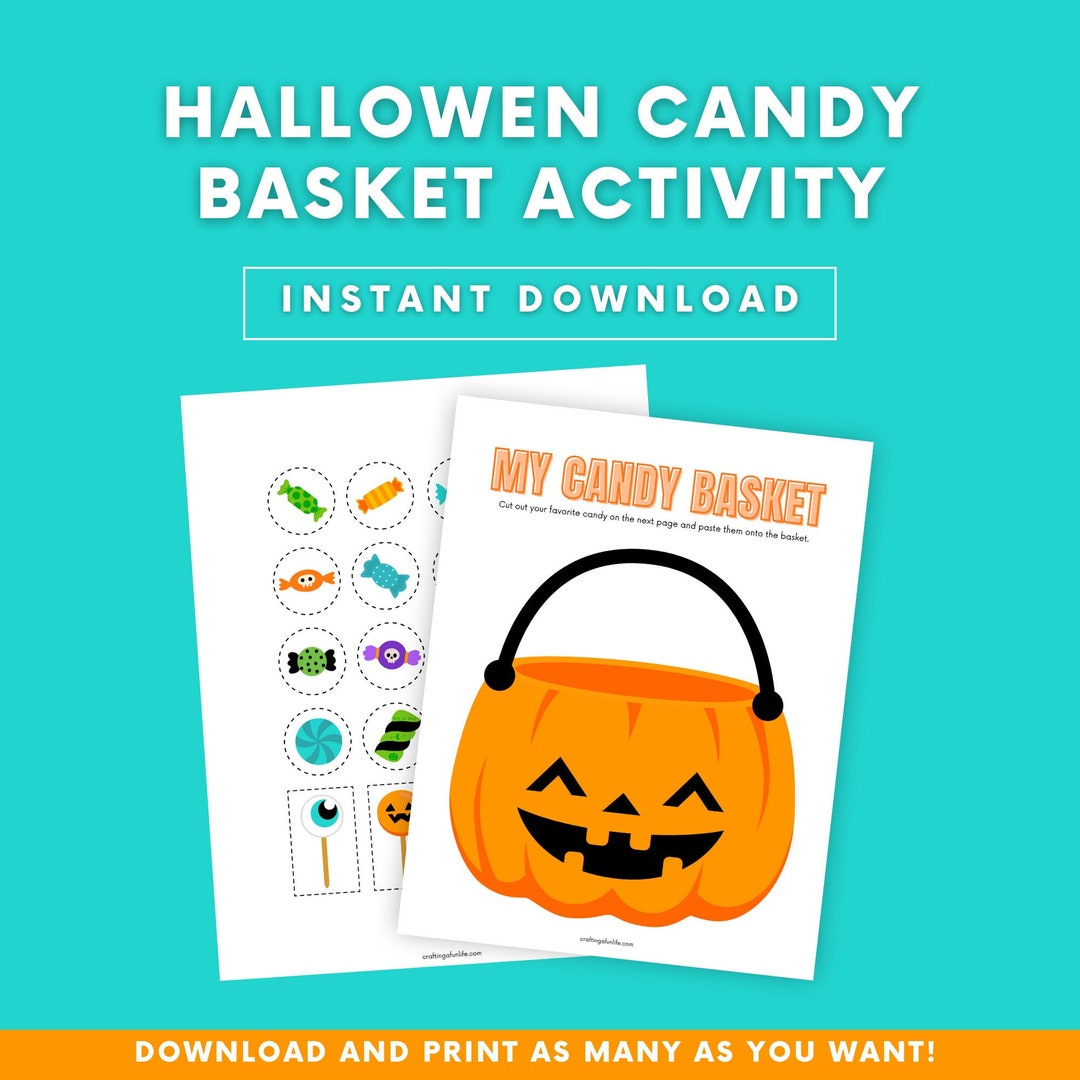 Halloween Candy Basket Activity, Printable Halloween Activity ...