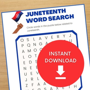 Juneteenth Word Search, Juneteenth Activities, Kids Juneteenth Games ...