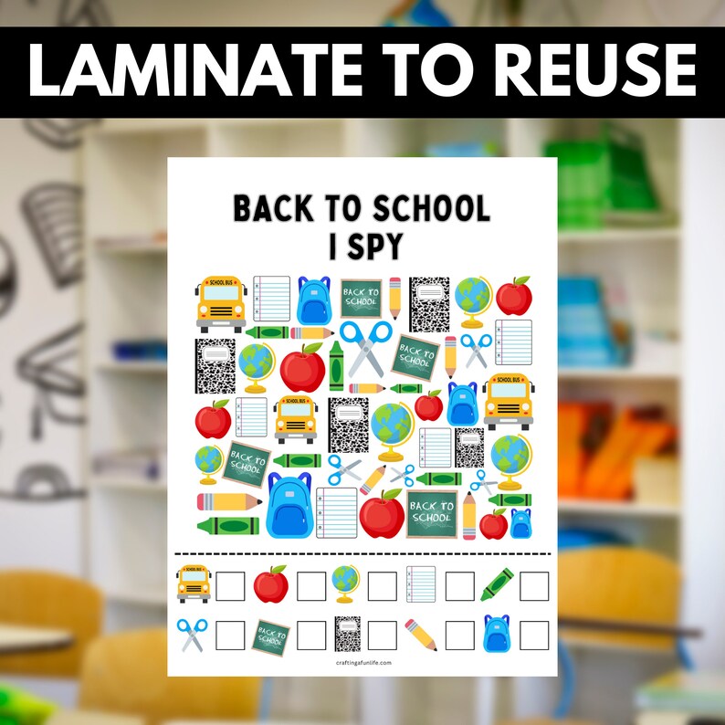 Back to School I Spy Activity for Kids, Back to School Printable, First ...