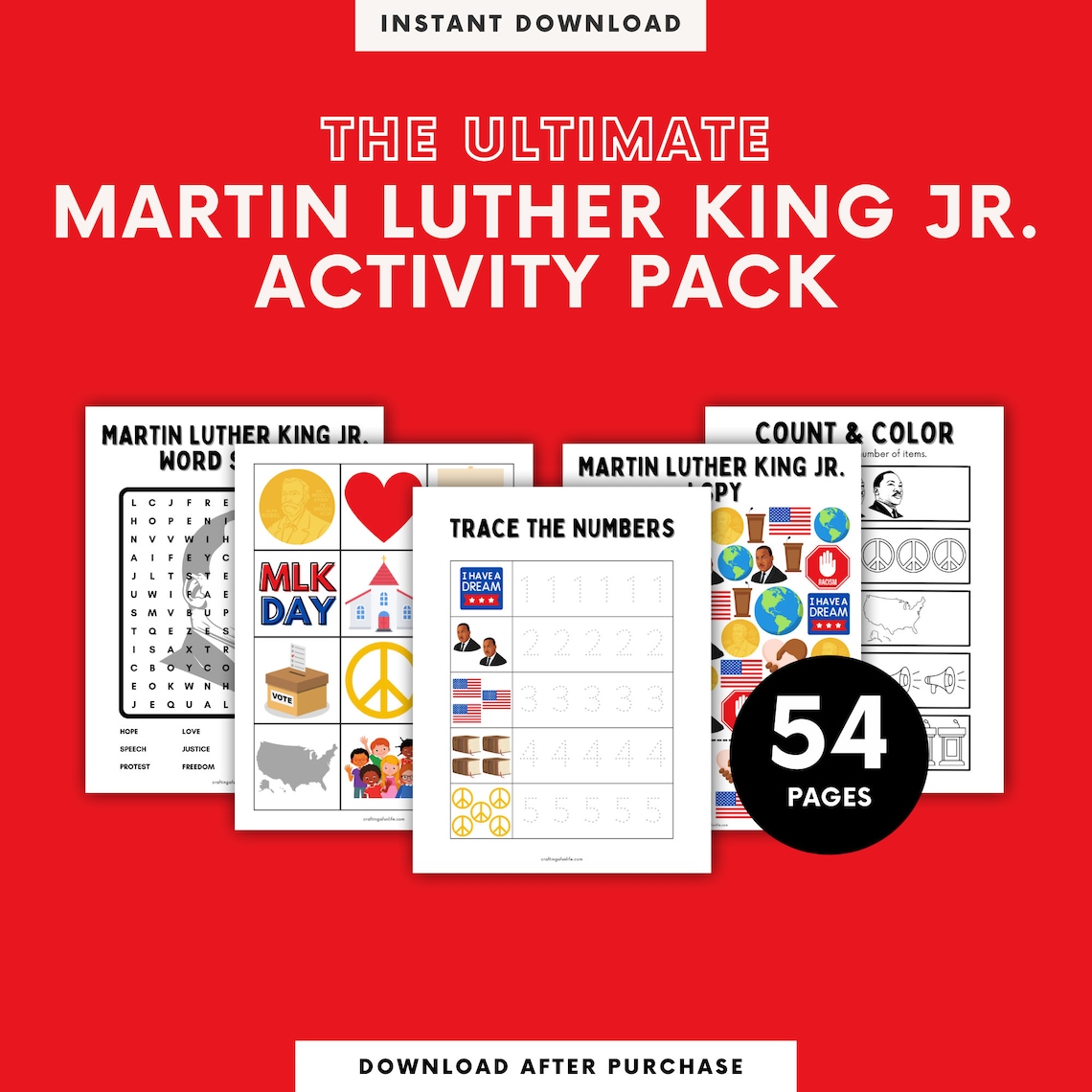 Martin Luther King Jr Activity Bundle, MLK Day Printable, Classroom ...