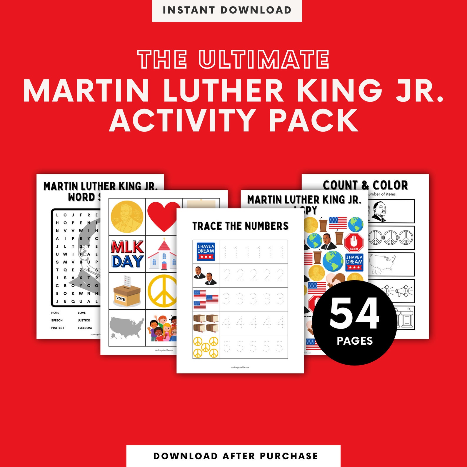 Martin Luther King Jr Activity Bundle, MLK Day Printable, Classroom ...