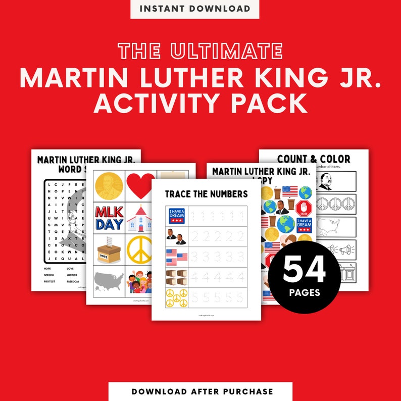 Martin Luther King Jr Activity Bundle, MLK Day Printable, Classroom ...