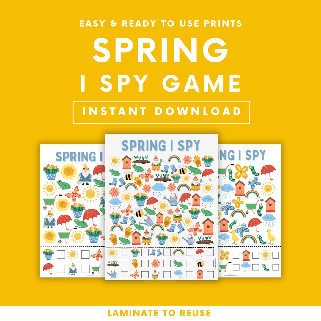 Spring I Spy Game for Kids, Spring Printable, Spring Activity, Look and ...