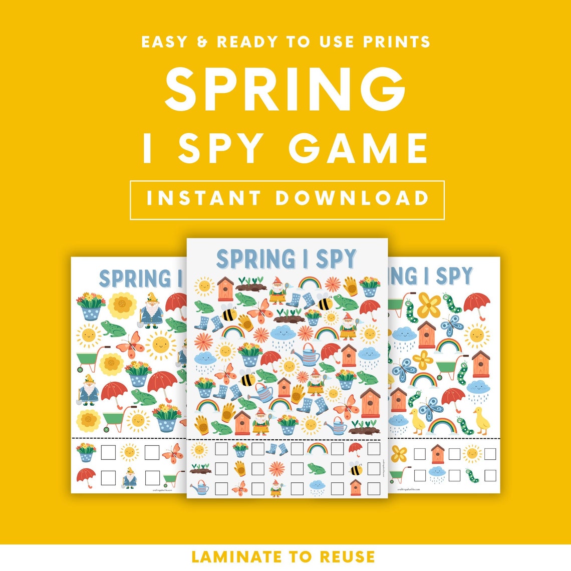 Spring I Spy Game for Kids, Spring Printable, Spring Activity, Look and ...