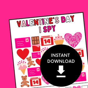 Valentine's Day I Spy Activity, Valentine's Day Classroom Activity ...