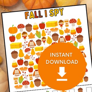 Fall I Spy Game for Kids, Autumn Seek and Find, Fall Printable Games ...
