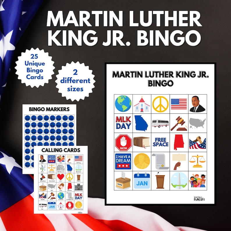 Martin Luther King Jr. Bingo, Martin Luther King Activity, Martin ...