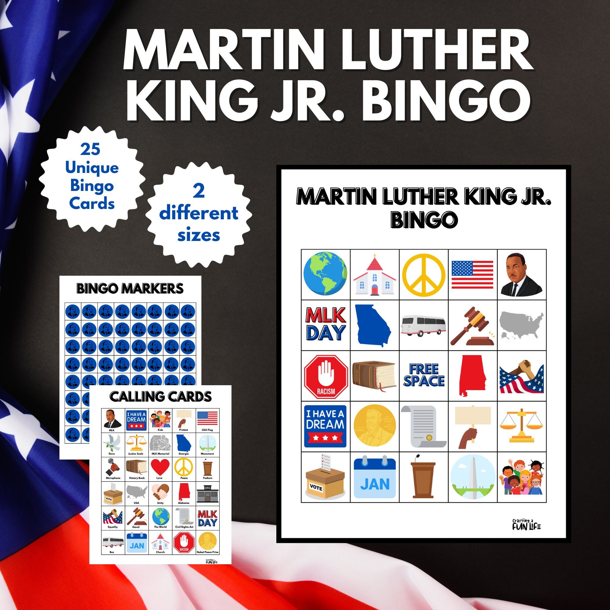 Martin Luther King Jr. Bingo, Martin Luther King Activity, Martin ...