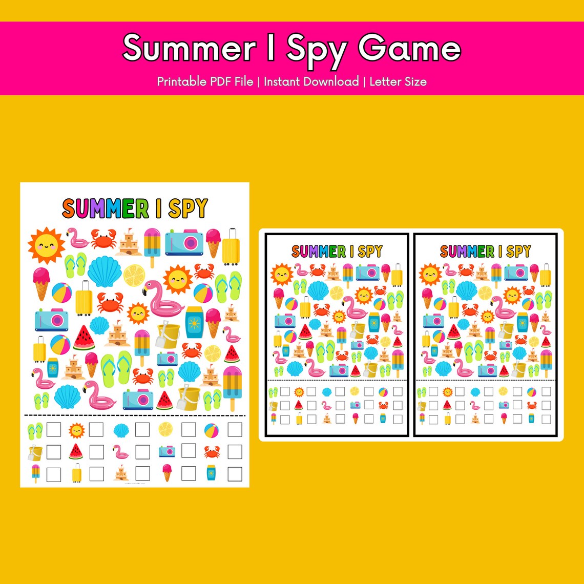 Summer I Spy Activity for Kids, Look and Find Activity for Kids, Kids ...