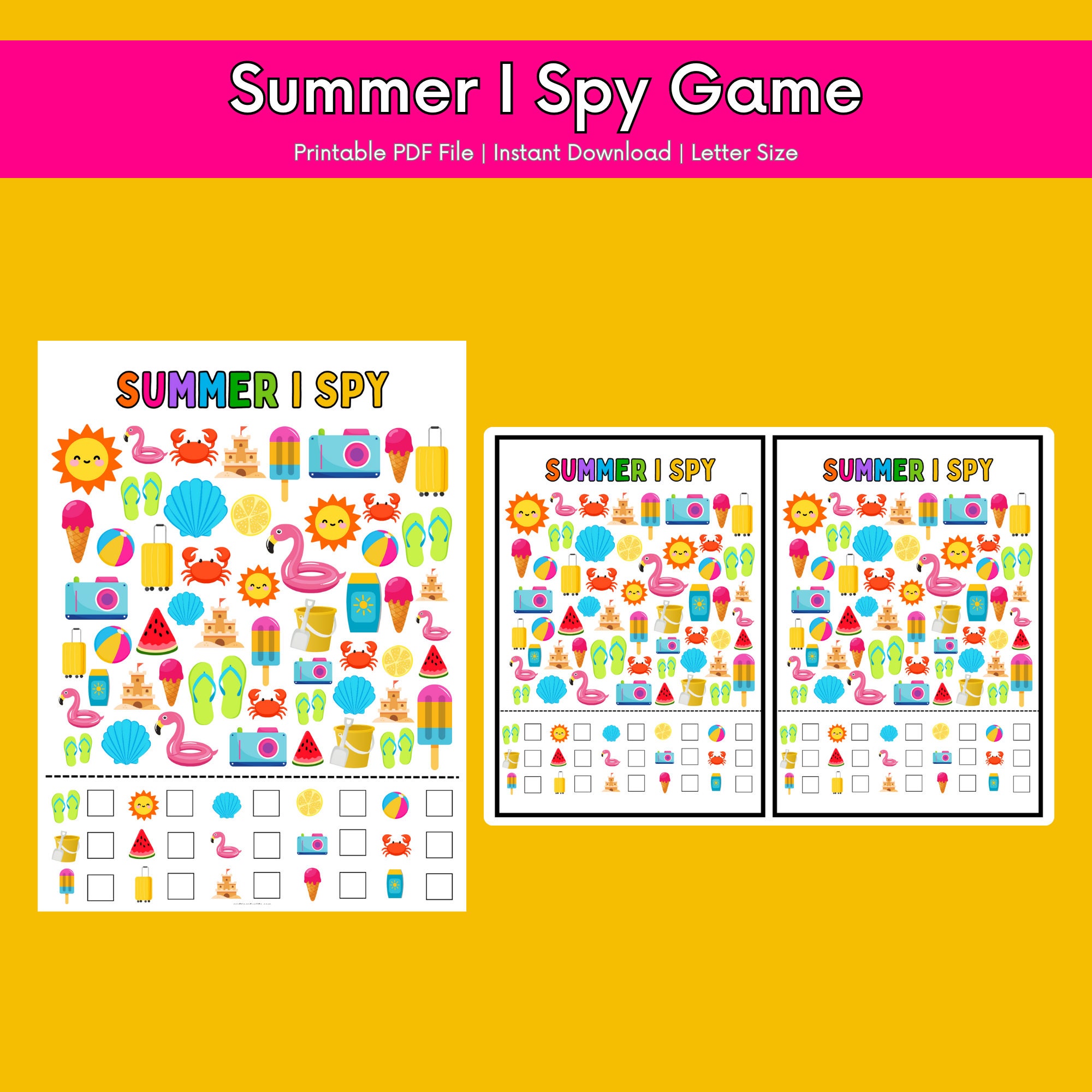 Summer I Spy Activity for Kids, Look and Find Activity for Kids, Kids ...
