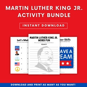 Martin Luther King Jr Activity Bundle, MLK Day Printable, Classroom ...