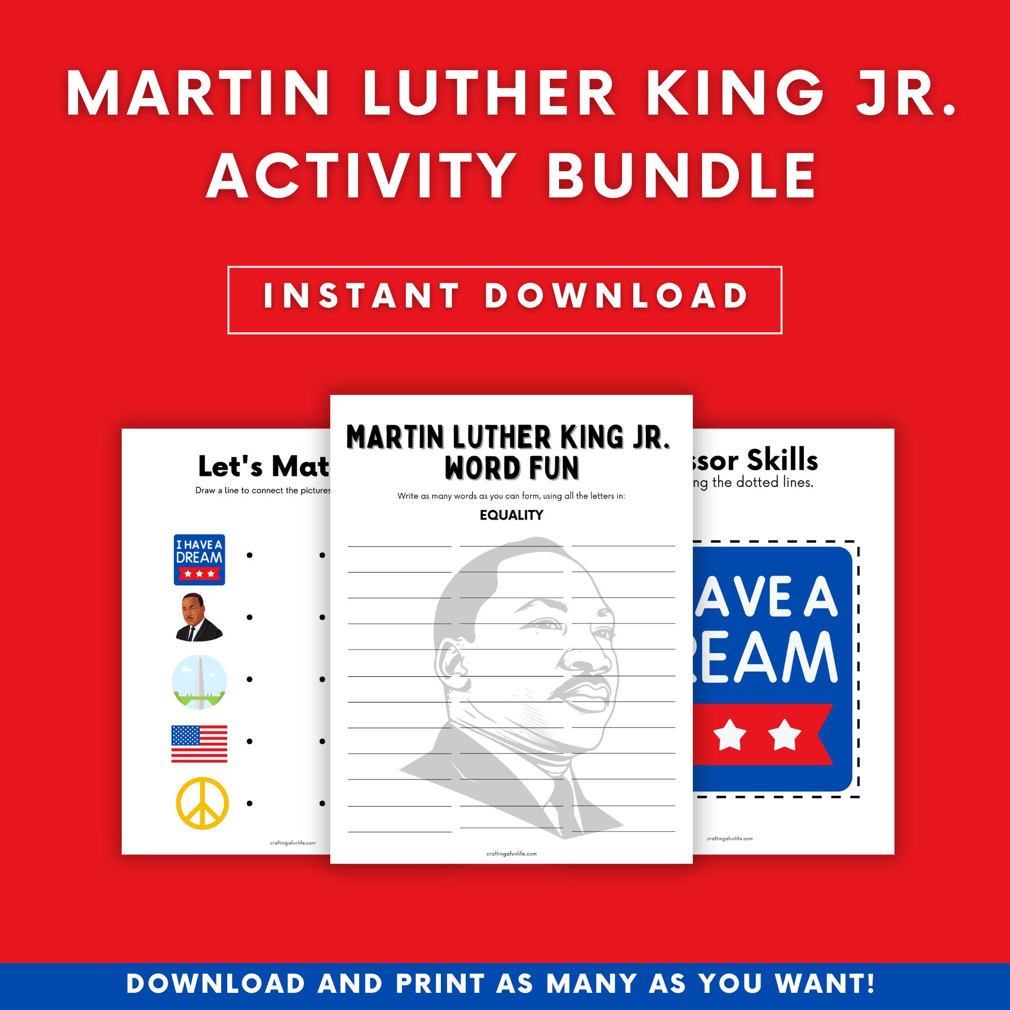 Martin Luther King Jr Activity Bundle, MLK Day Printable, Classroom ...
