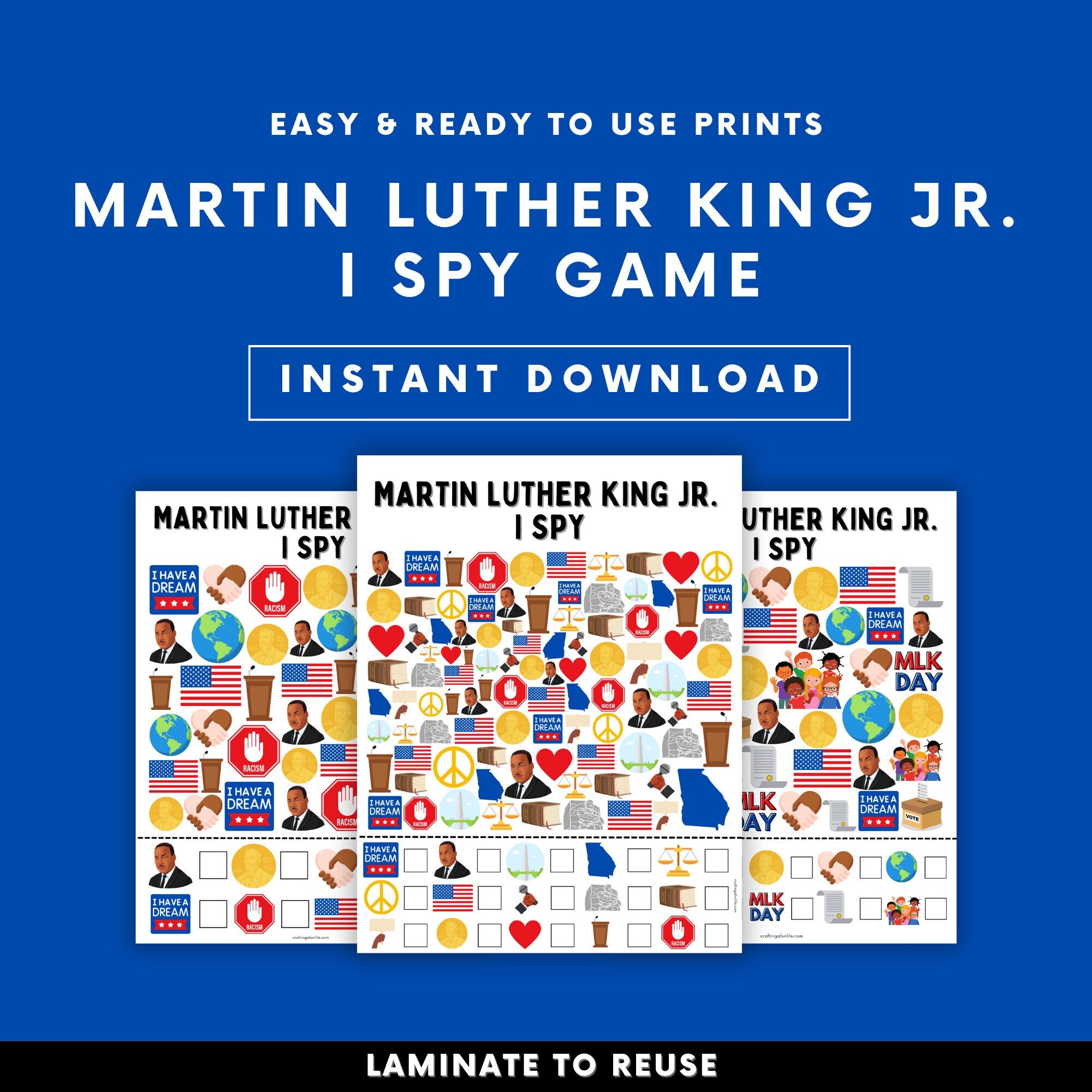 Martin Luther King Jr. I Spy Game, MLK Day I Spy Game for Kids, MLK ...