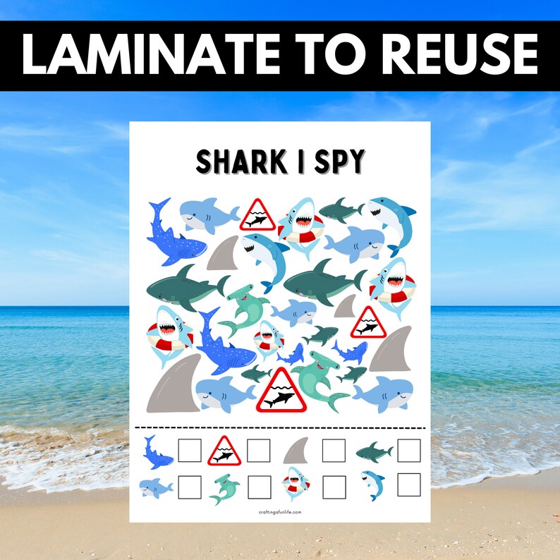 Shark I Spy Game, Shark Games for Kids, Shark Party Games, Shark Party ...