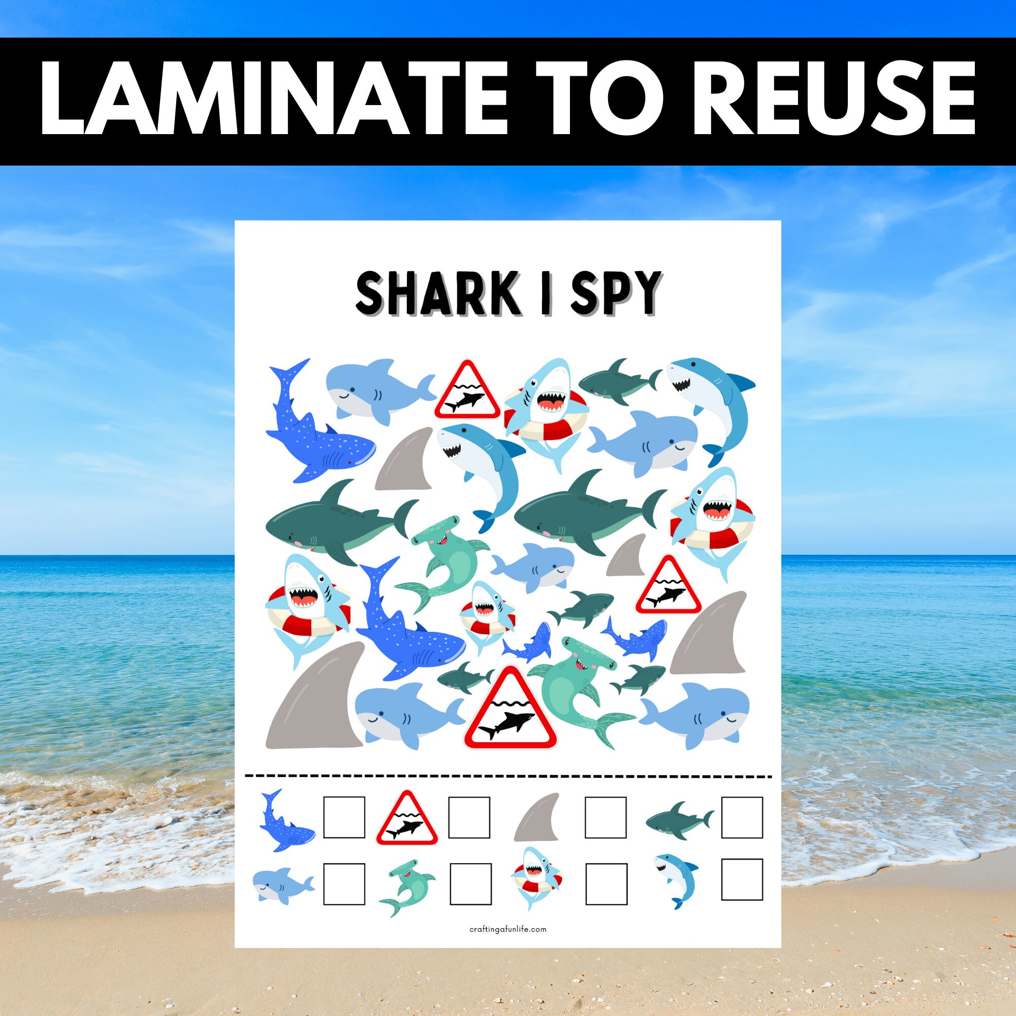 Shark I Spy Game: Printable Kids Activity (PDF) - Etsy