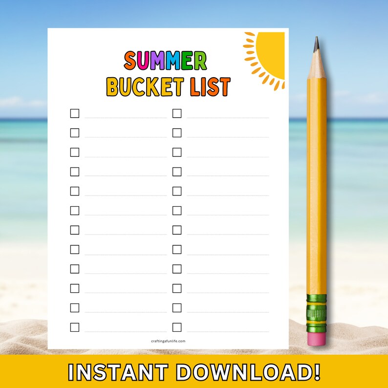 Summer Bucket List, Summer Activities, Printable Bucket List for Kids ...