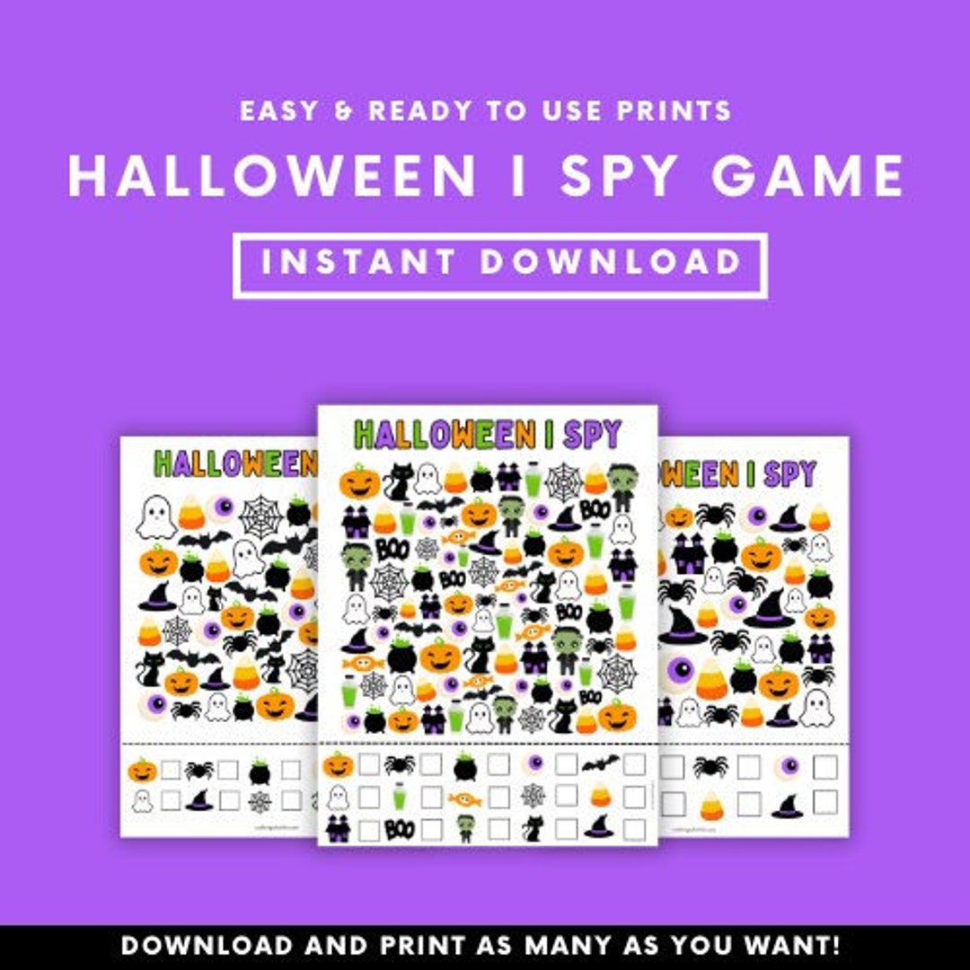 Halloween I Spy Game for Kids, Halloween Printable Games, Look and Find ...