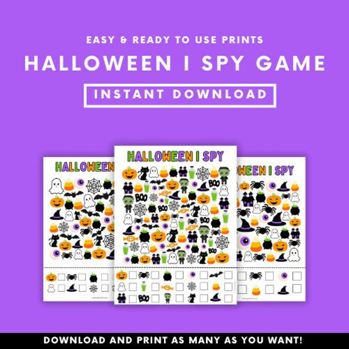Halloween I Spy Game for Kids, Halloween Printable Games, Look and Find ...