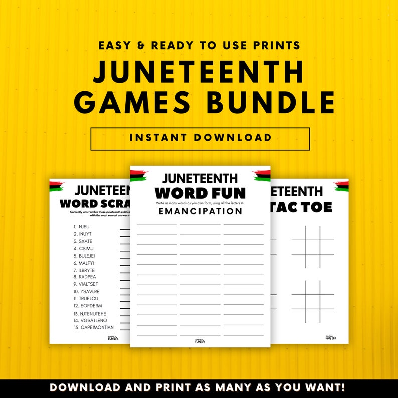 Juneteenth Game Bundle, Juneteenth Trivia Game, Juneteenth Party ...