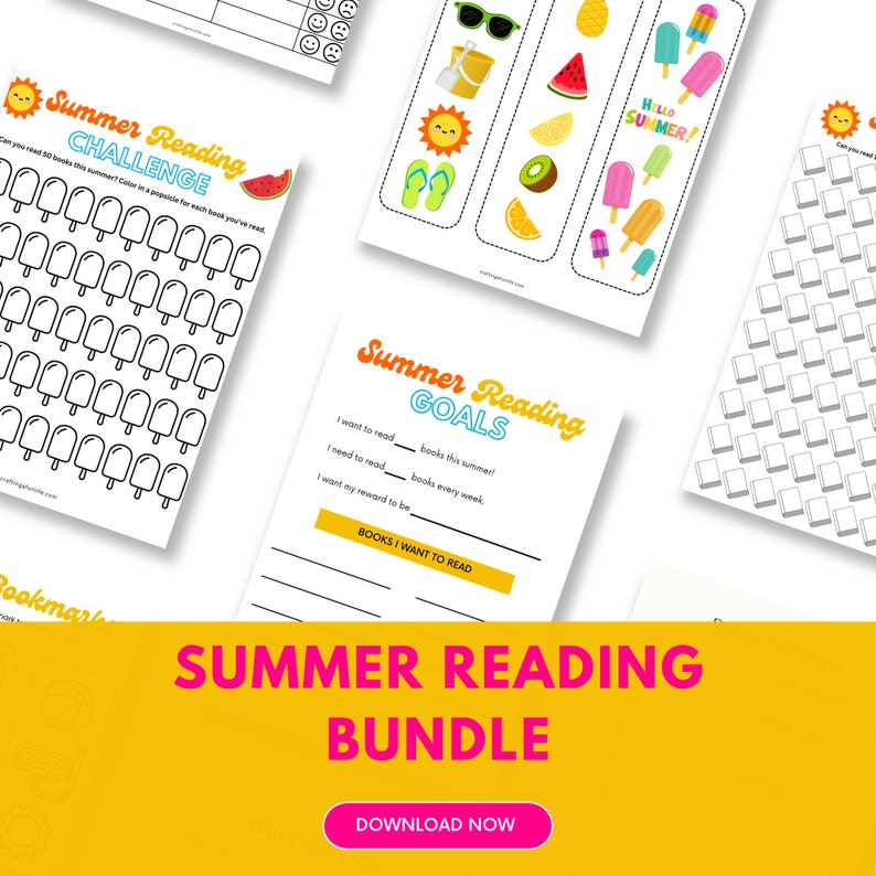 Summer Reading Bundle for Kids, Reading Printable Activities, Reading ...