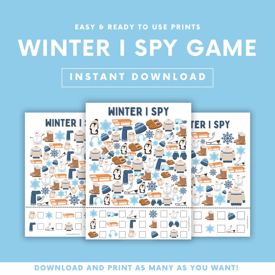 Winter I Spy Game for Kids: Winter Printable Activity (PDF) - Etsy