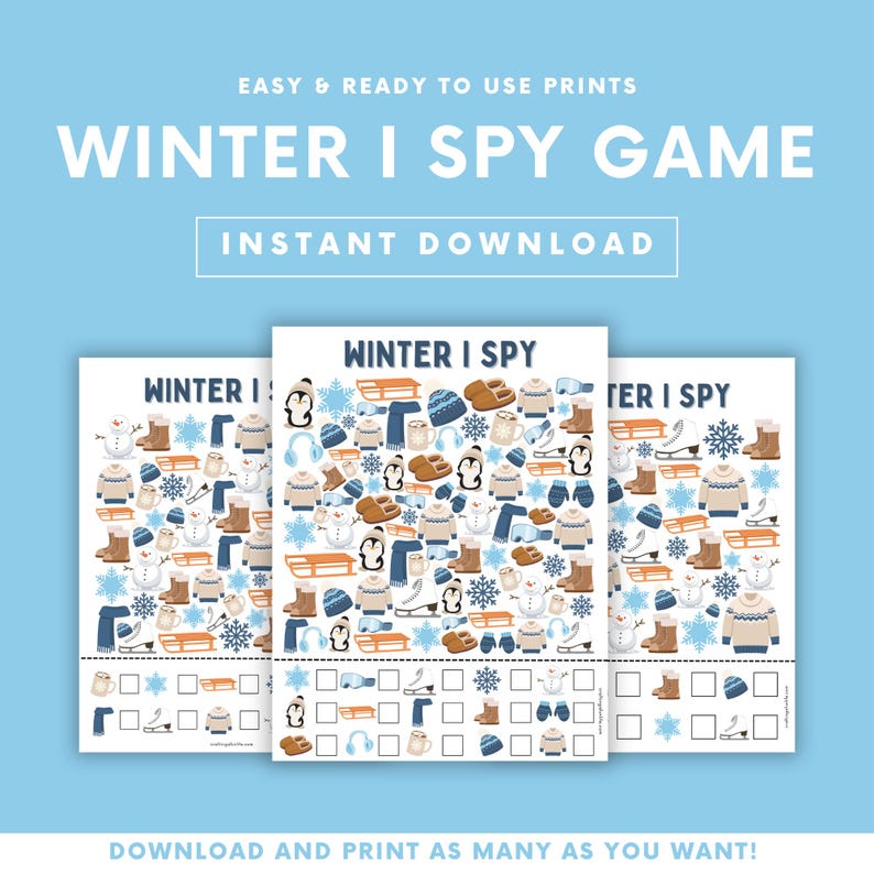 Winter I Spy Game for Kids: Winter Printable Activity (PDF) - Etsy