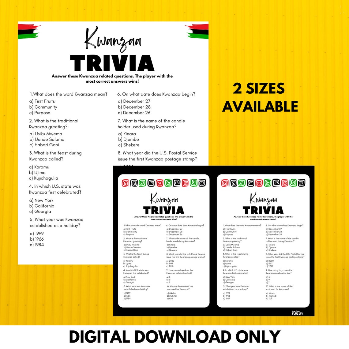 Kwanzaa Trivia Game, Kwanzaa Party Games, Kwanzaa Party, Educational ...