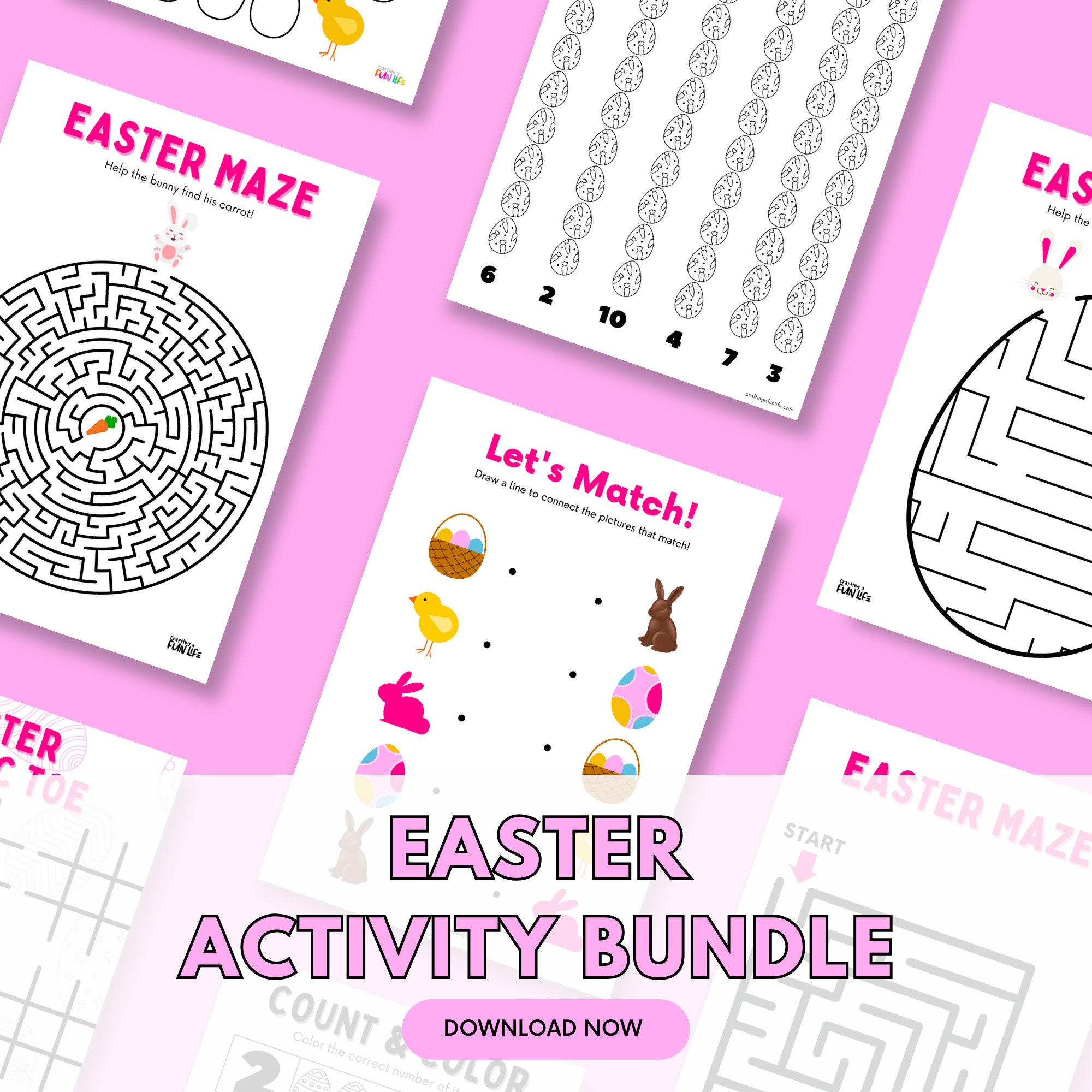 Easter Activity Bundle for Kids, Kid Games, Easter Coloring Pages, I ...