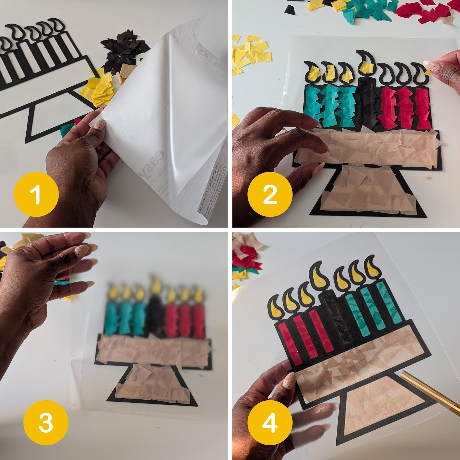 Kwanzaa Kinara Suncatcher Kit, Kids Craft Kit, DIY Art Kit, Kwanzaa ...