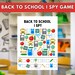 Back to School I Spy Activity for Kids, Back to School Printable, First ...