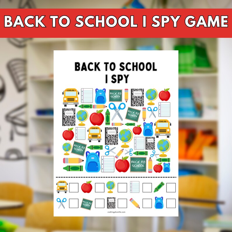 Back to School I Spy Activity for Kids, Back to School Printable, First ...