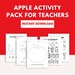 Apple Activity Pack for Kids, Printable Apple Worksheets, Apple ...