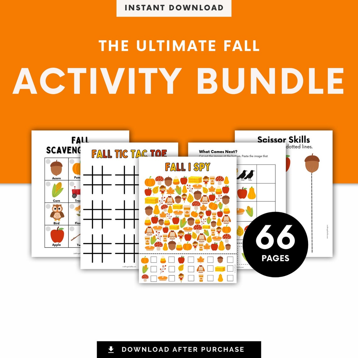 Fall Activity Bundle for Kids, Fall Activities, Autumn Activity Sheet ...