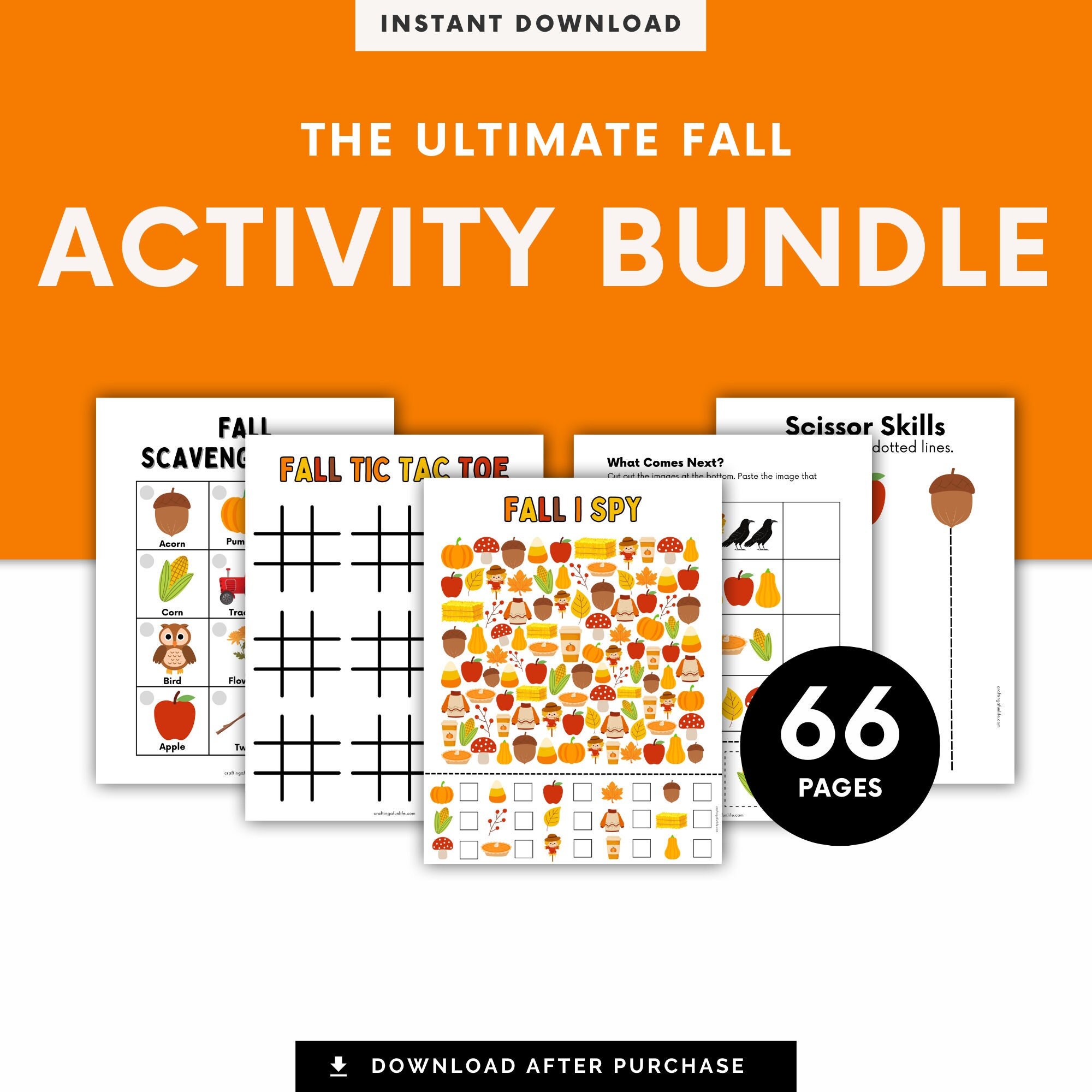 Fall Activity Bundle for Kids, Fall Activities, Autumn Activity Sheet ...