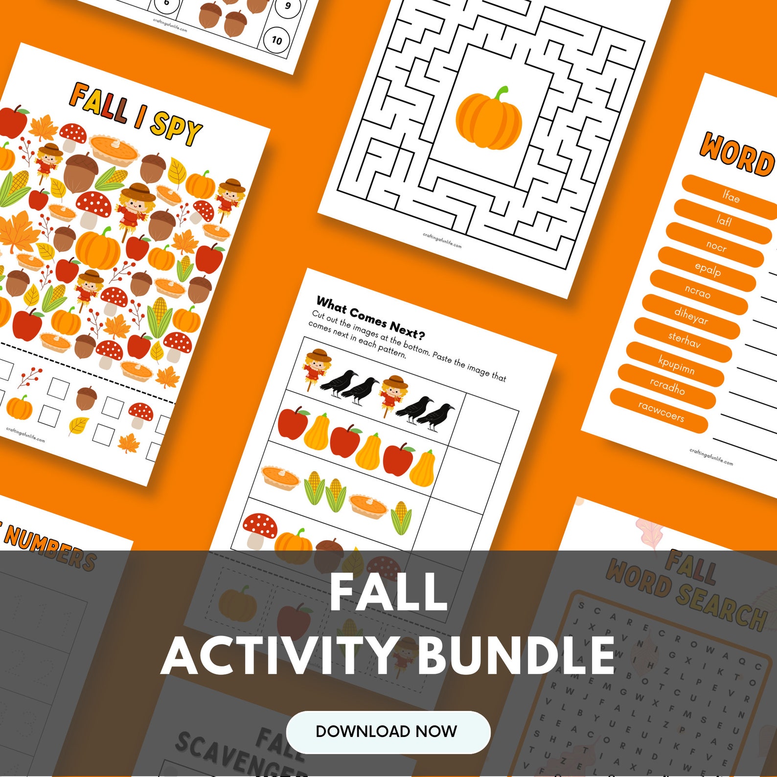 Fall Activity Bundle for Kids, Fall Activities, Autumn Activity Sheet ...