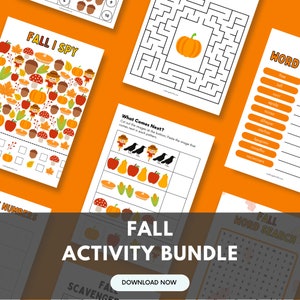 Fall Activity Bundle for Kids, Fall Activities, Autumn Activity Sheet ...