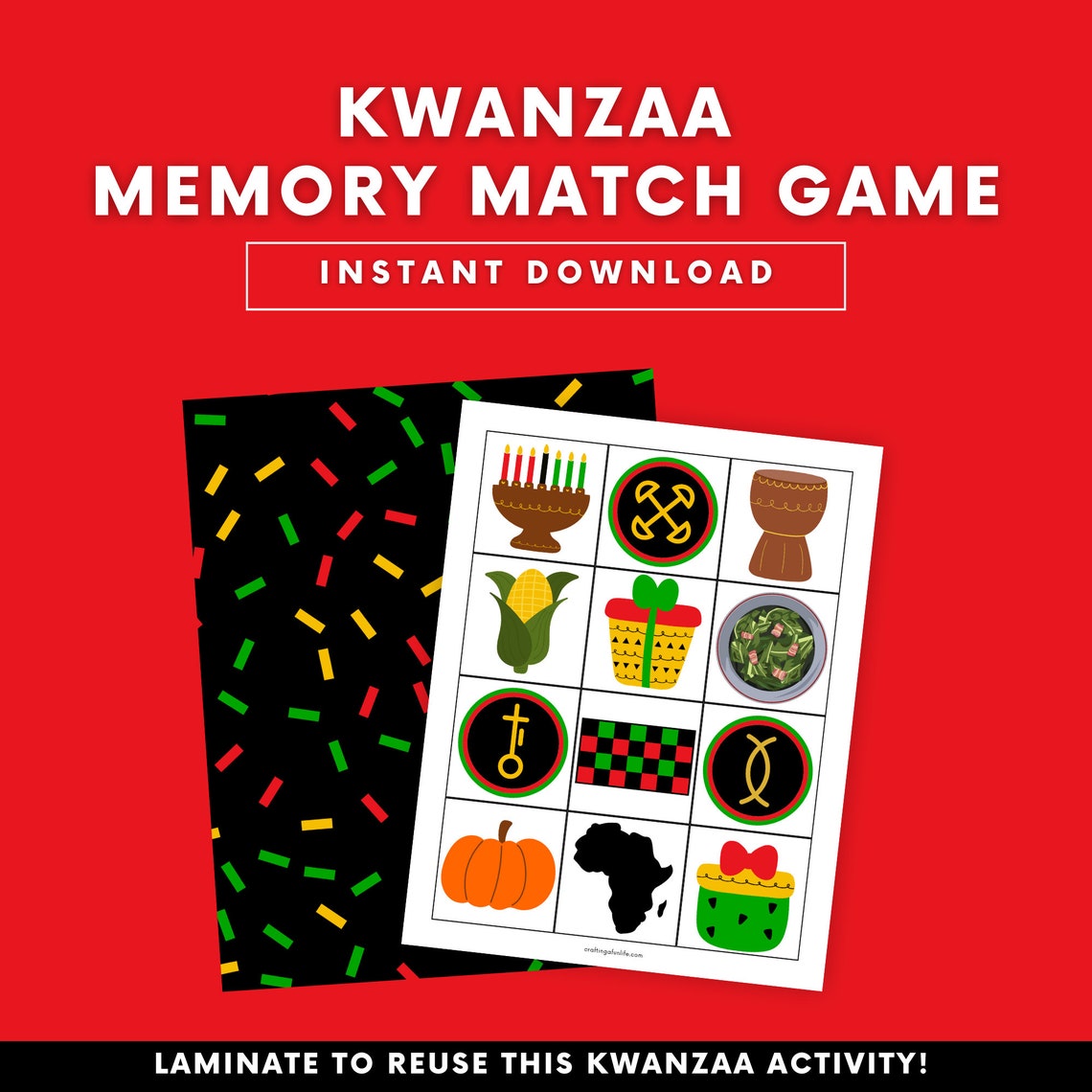 Kwanzaa Memory Match Game for Kids (digital Download) - Etsy