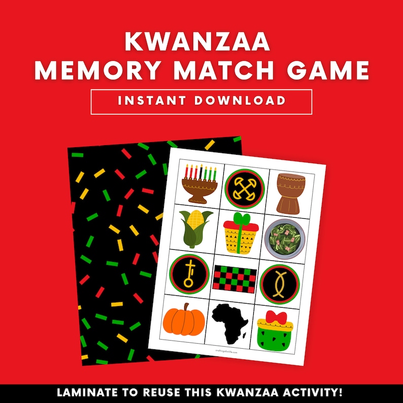 Kwanzaa Memory Match Game for Kids (digital Download) - Etsy