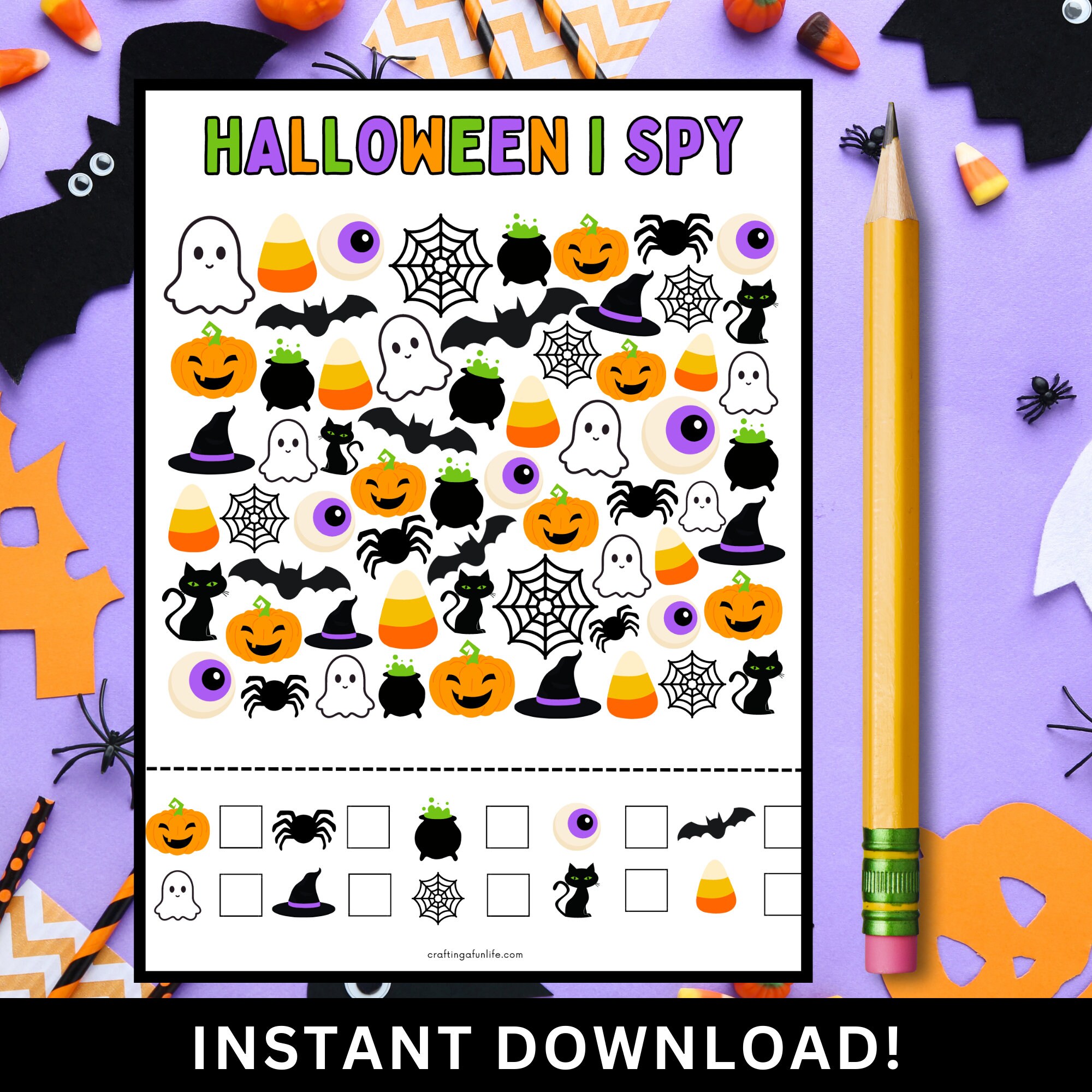 Halloween I Spy Game for Kids, Halloween Printable Games, Look and Find ...