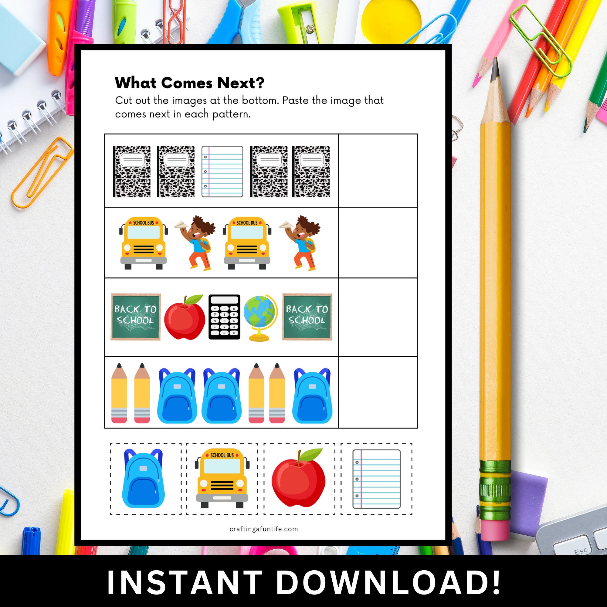 Back to School Math Activity Bundle for Kids, Printable Preschool ...