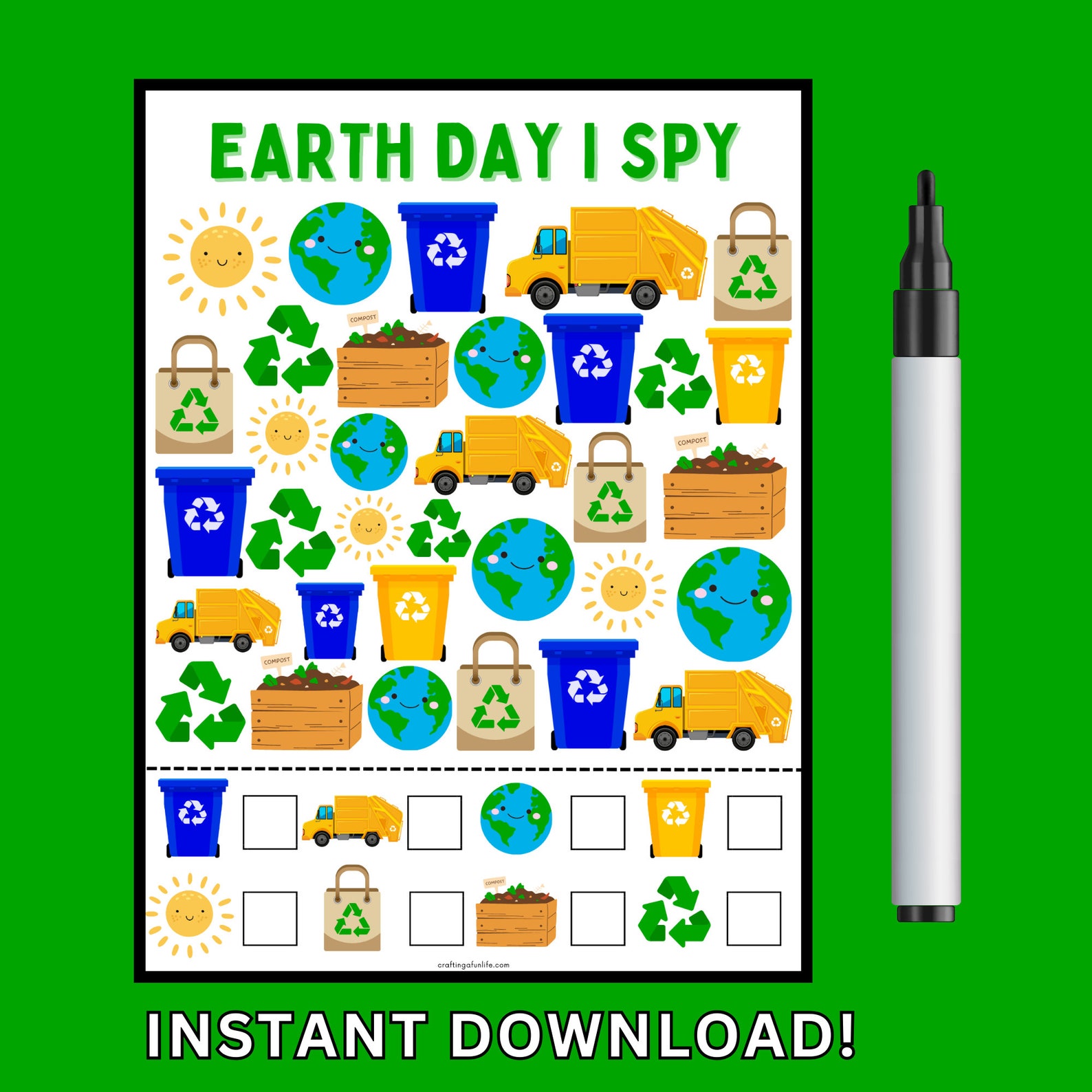 Earth Day I Spy Game for Kids, Printable Worksheet, Look and Find, I ...