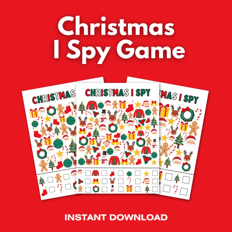 Christmas I Spy Game for Kids: Printable Holiday Activity (PDF) - Etsy