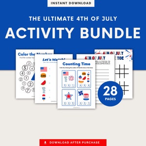 4th of July Activity Bundle for Kids, 4th of July Games, Independence ...