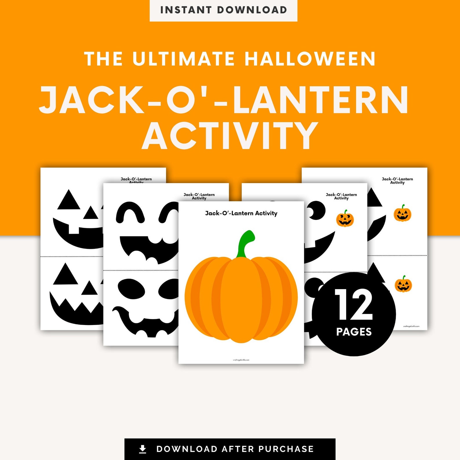 Halloween Jack-o'-lantern Activity, Pumpkin Printable, Printable ...