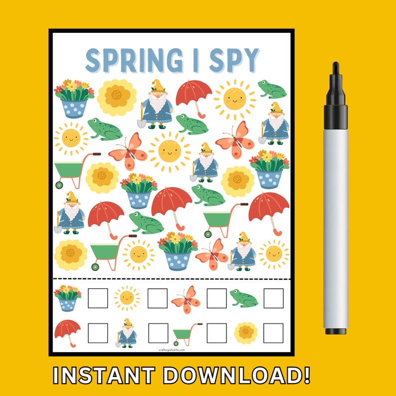 Spring I Spy Game for Kids, Spring Printable, Spring Activity, Look and ...
